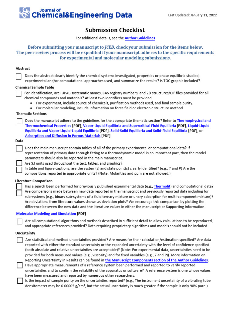 JCED Submission Checklist 1 | PDF | Uncertainty | Applied Mathematics