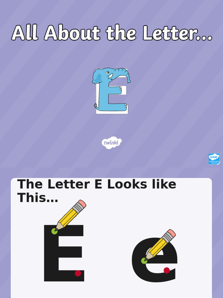 All About The Letter e Powerpoint English | PDF