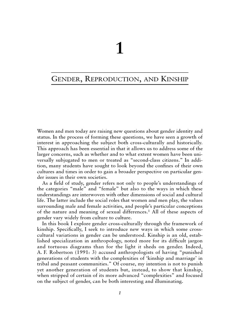 Gender, Reproduction Kinship-Combined | PDF | Kinship | Marriage