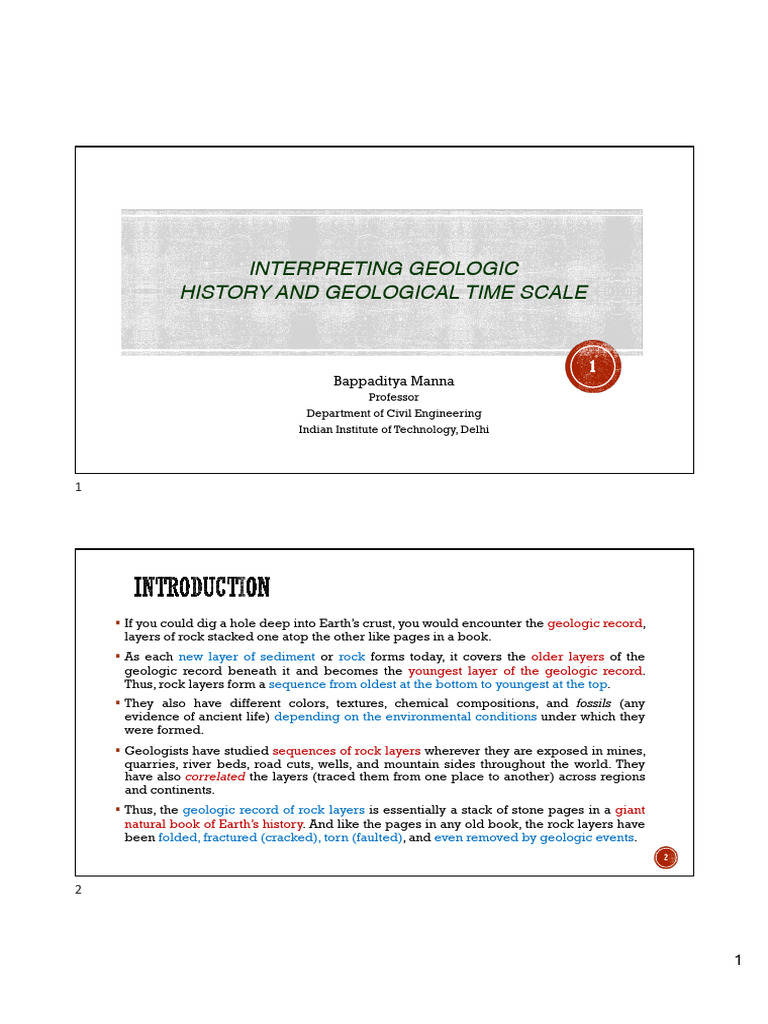 Handout 8_Interpreting Geologic History and Geological Time Scale | PDF ...