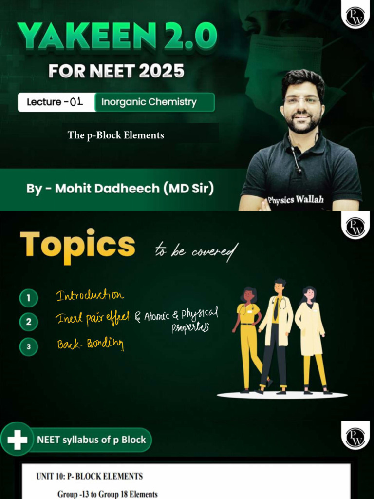 The P-Block Elements 01 Class Notes | PDF