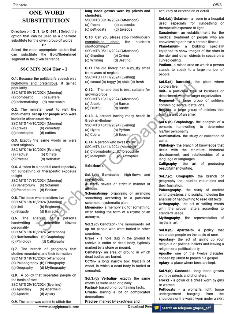 @apna - PDF: One Word Substitution | PDF