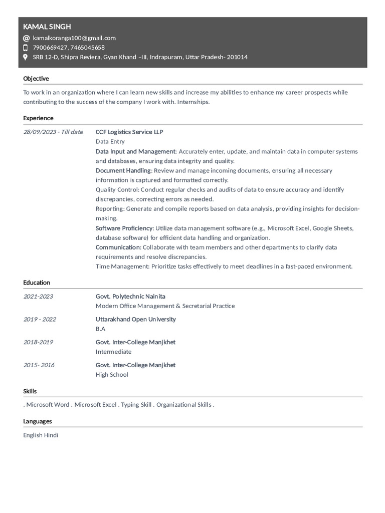 Kamal Koranga Resume - Compressed | PDF