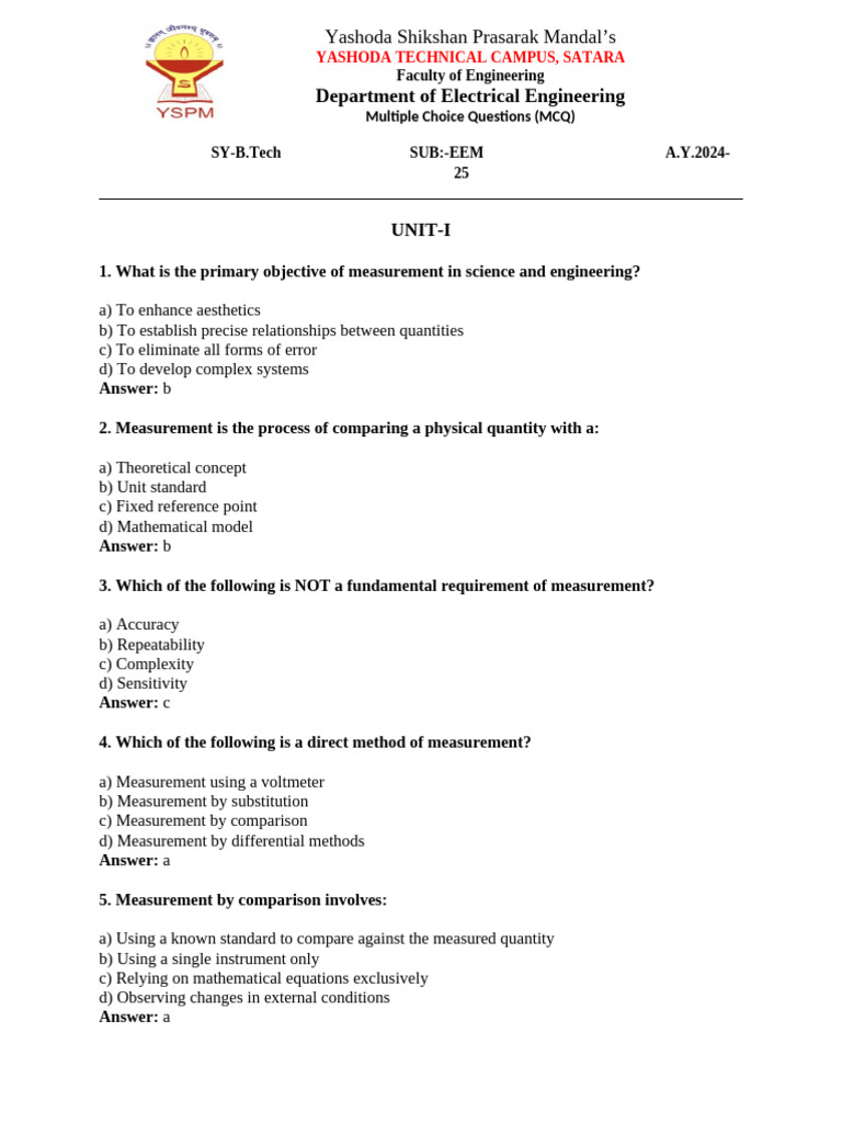 MCQ_EEM | PDF | Inductor | Voltage