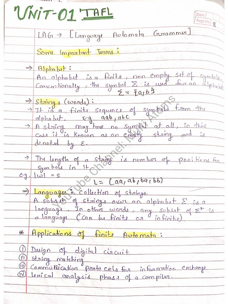 TAFL Unit1 Notes | PDF