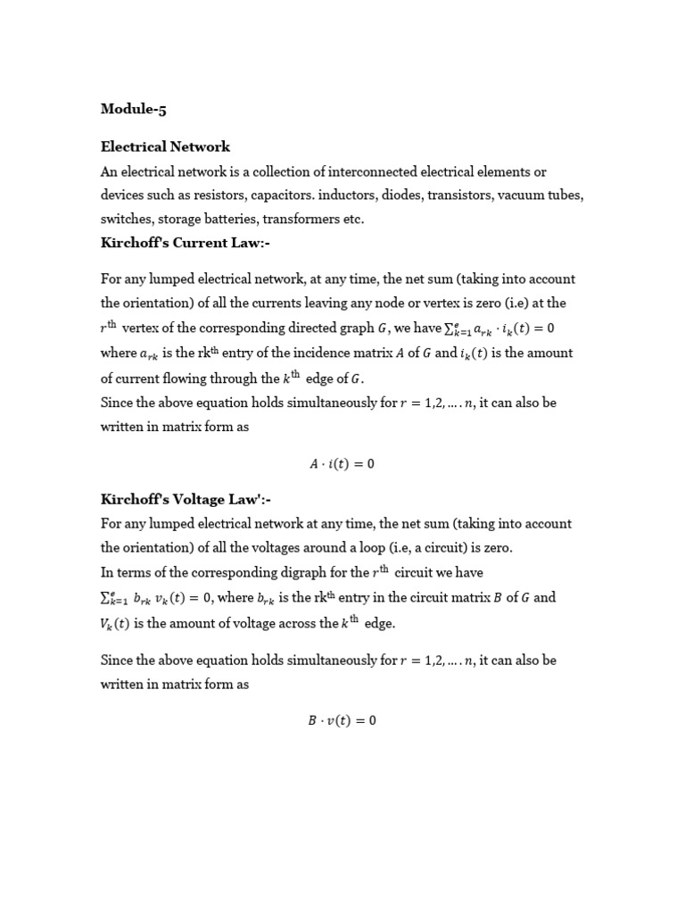 Kirchoff's Current and Voltage Law | PDF