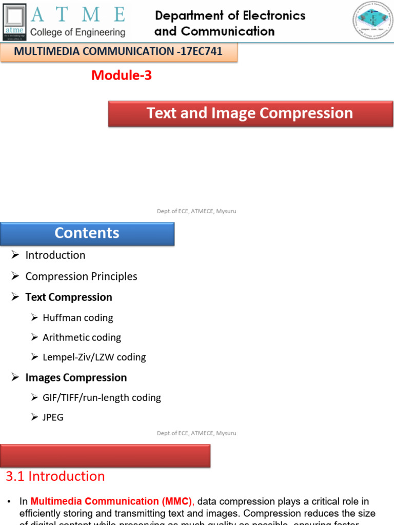 Bec613a - MMC - Module 3 | PDF | Data Compression | Code