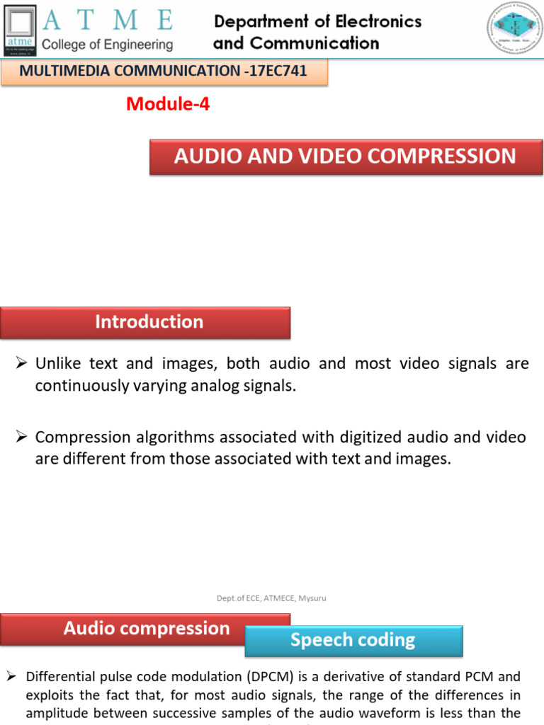 Audio and Video Compression Techniques | PDF | Data Compression ...