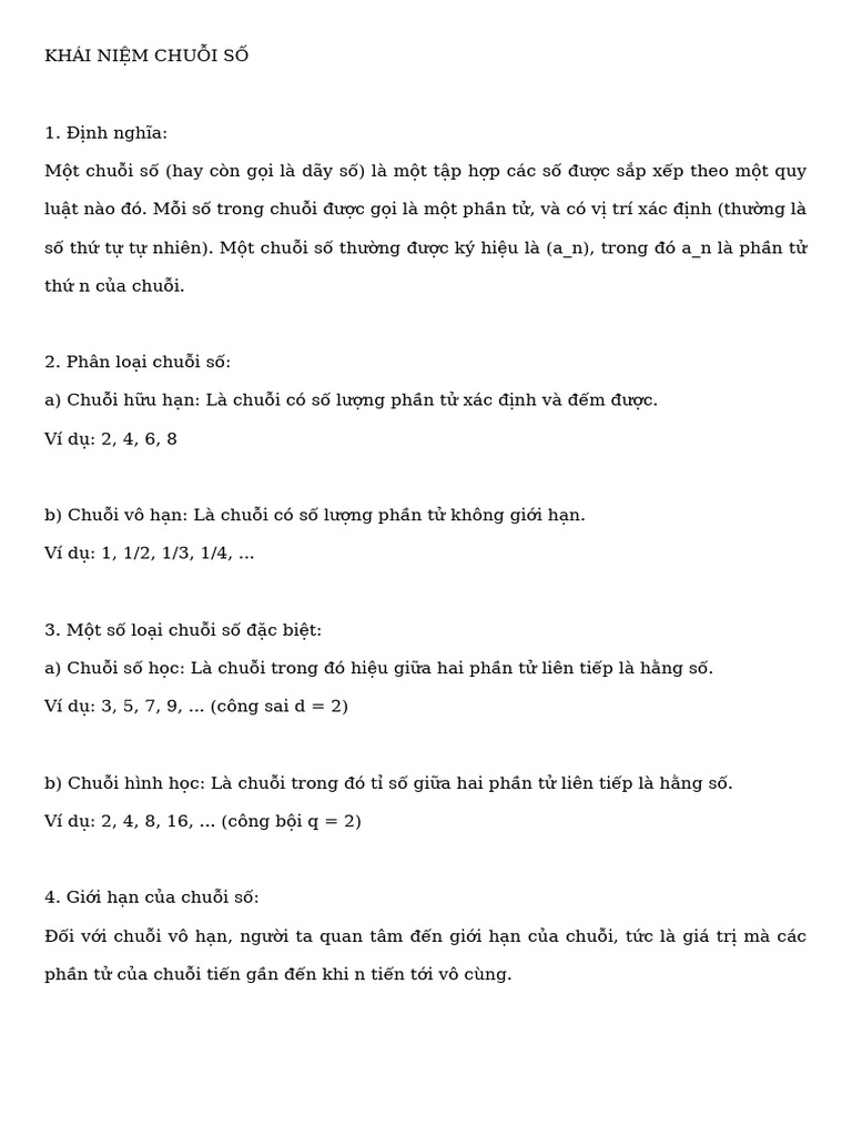 Khai Niem Chuoi So | PDF