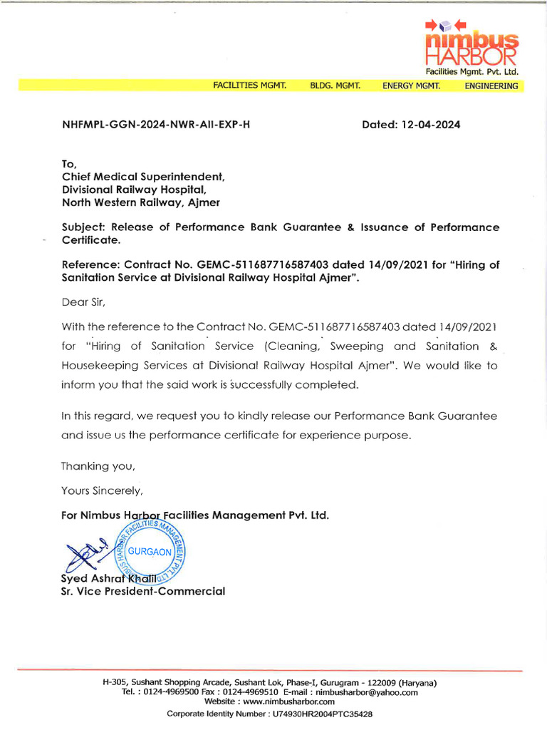 Experience & BG Release Letter | PDF