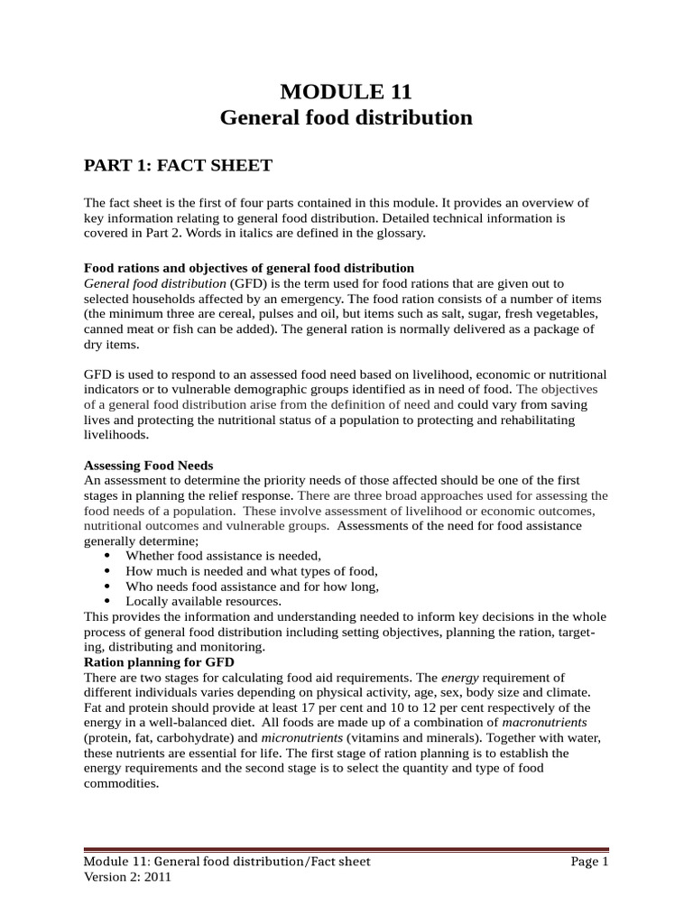 HTP v2 Module 11 Fact Sheet | PDF | Nutrients | Foods