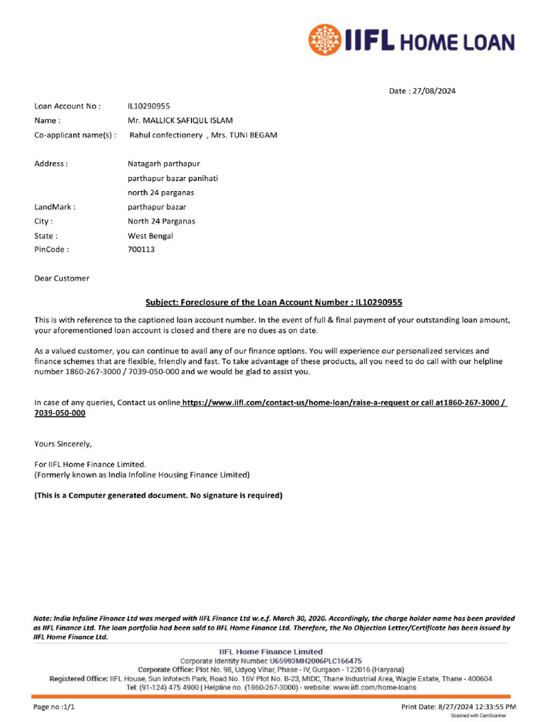 Iifl Noc | PDF