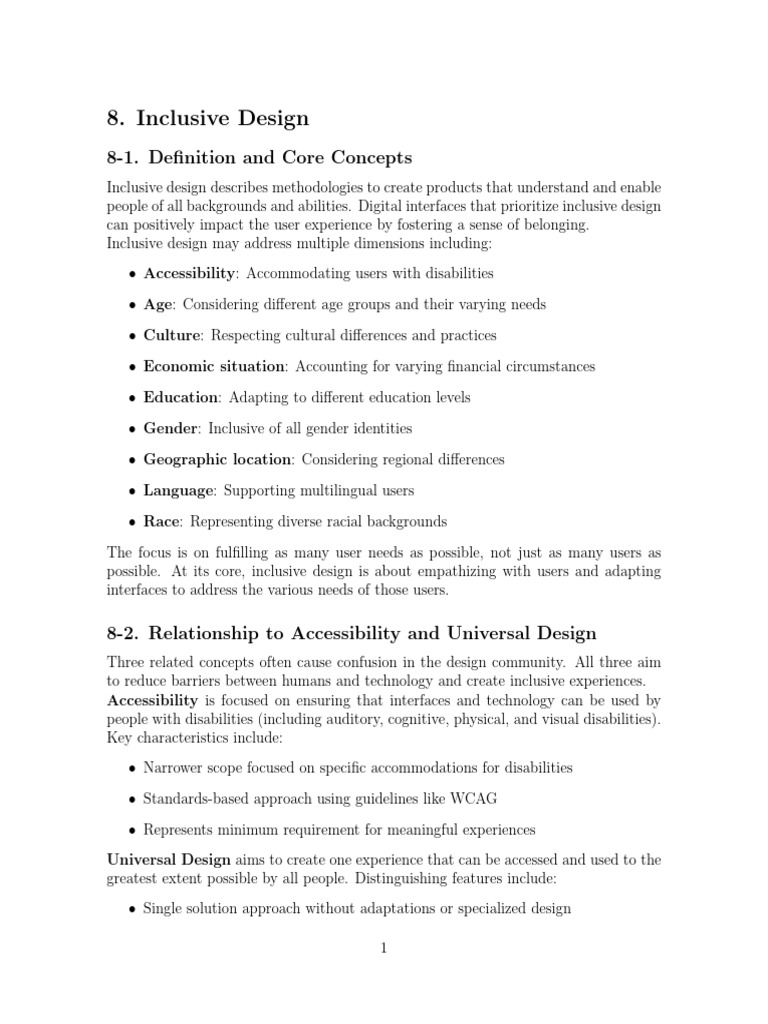 Inclusive Design Principles and Practices | PDF | Usability | Cognition