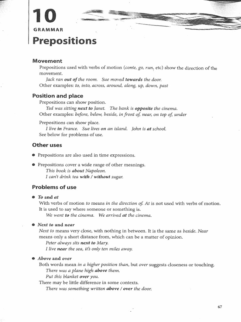 (HW) Unit 15. Prepositions | PDF