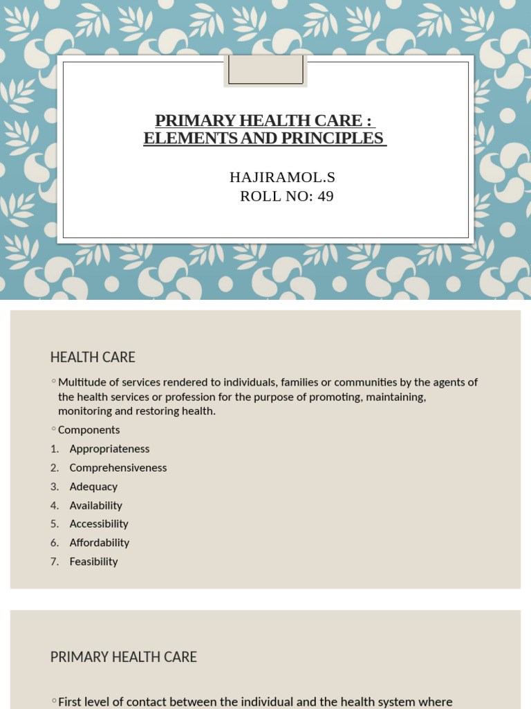 Primary Health Care | PDF | Health Care