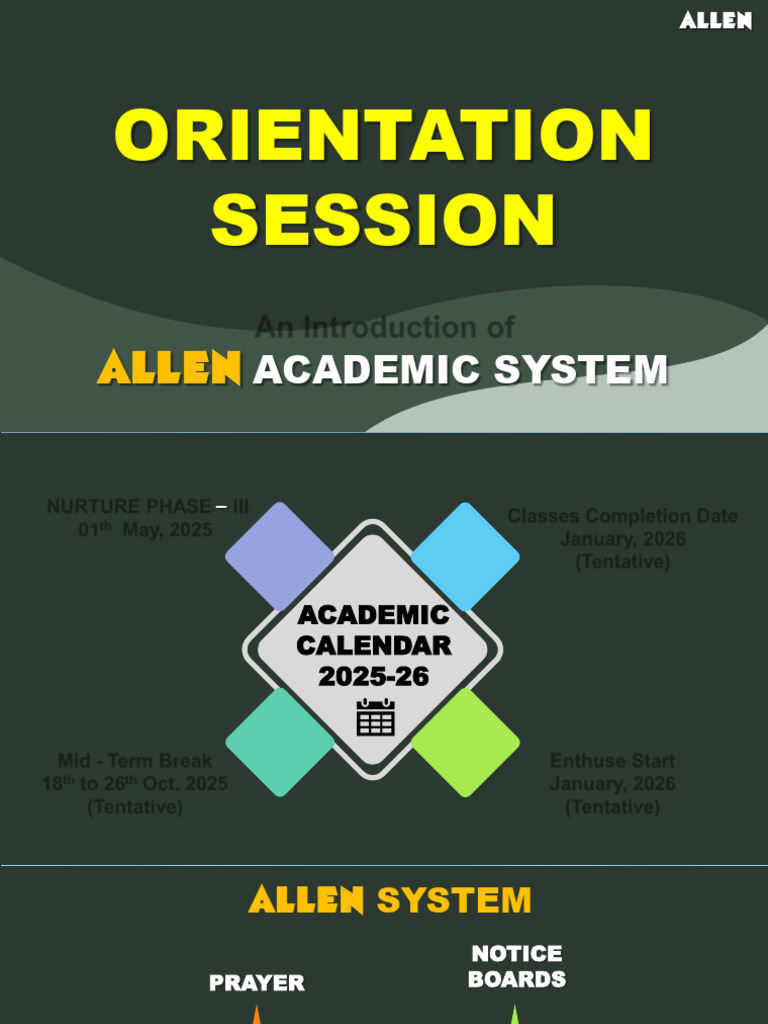 ALLEN Academic System Orientation Guide | PDF