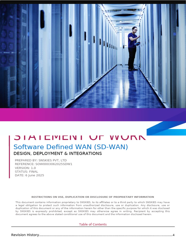 Snskies Sow0003062025sdw1 Sow FTNT Sdwan v1.0 | PDF | Computer Network | Data Transmission