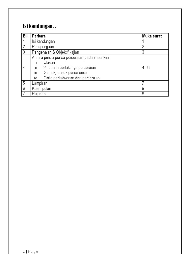 Punca Perceraian Terkini di Malaysia | PDF | Ilmu Sosial | Gaya Hidup