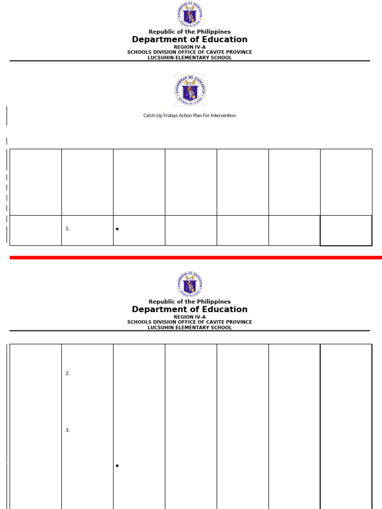 Action Plan On Reading Intervention For Struggling Readers | PDF ...