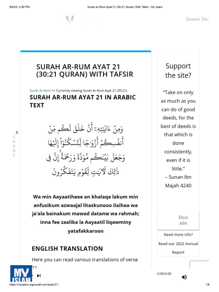Surah Ar-Rum 30:21 Tafsir and Meaning | PDF | Islamic Texts | Abrahamic ...