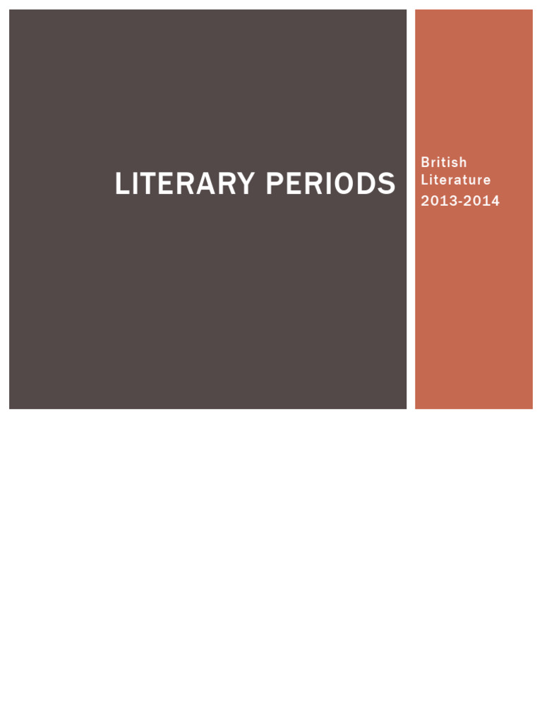 Timeline of Literary Periods (British Literature) | PDF | Victorian ...
