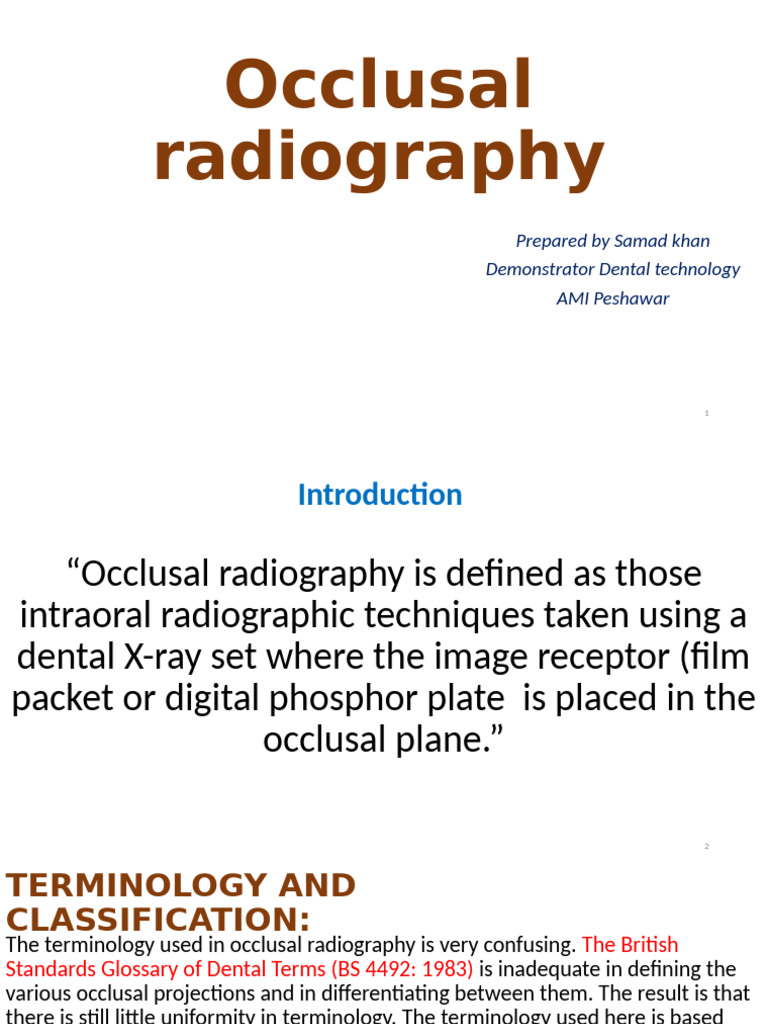 Maxillary Occlusal Radiography Guide | PDF | Dental Anatomy ...