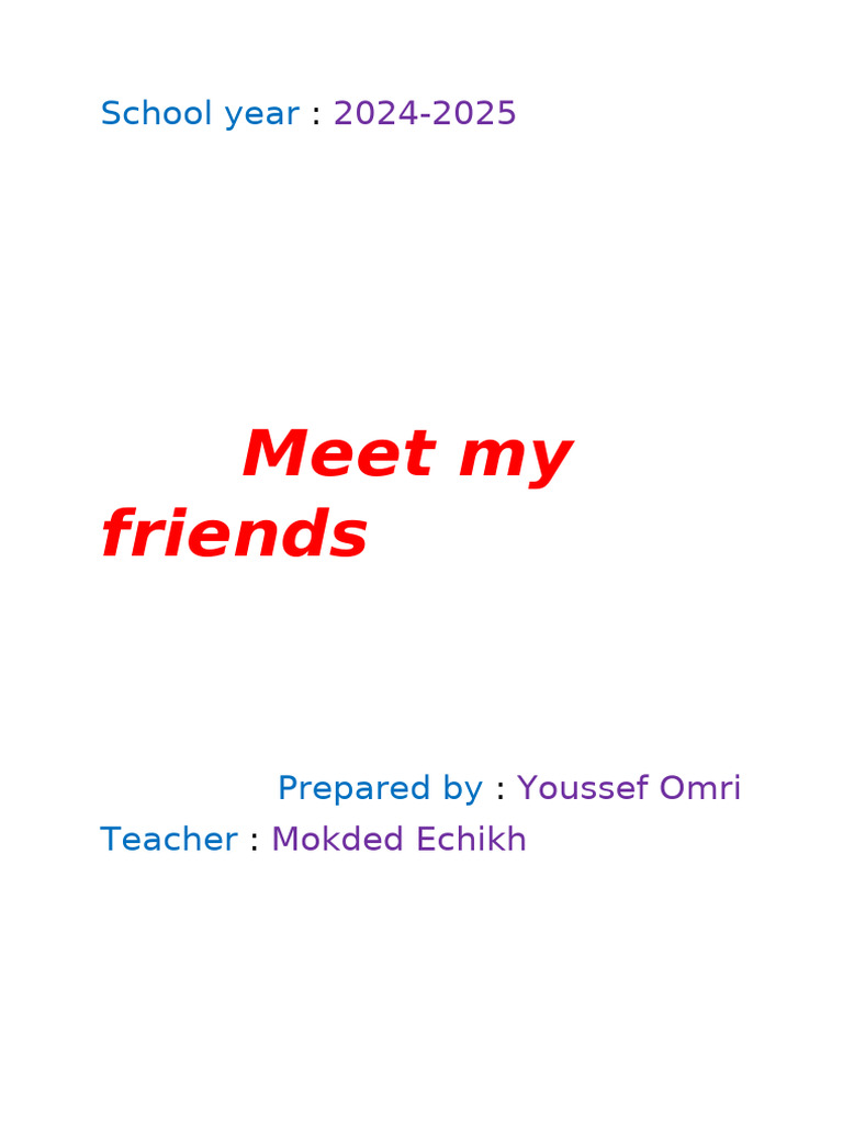 Meet My Friends: School Year | PDF