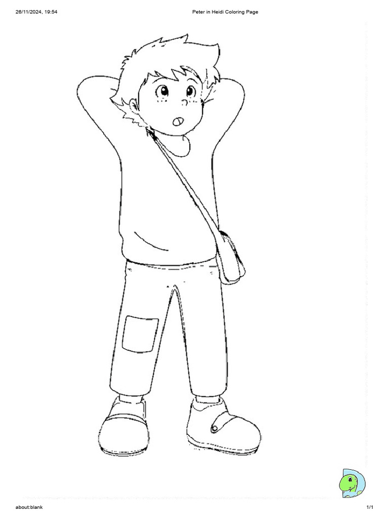 Peter in Heidi Coloring Page | PDF