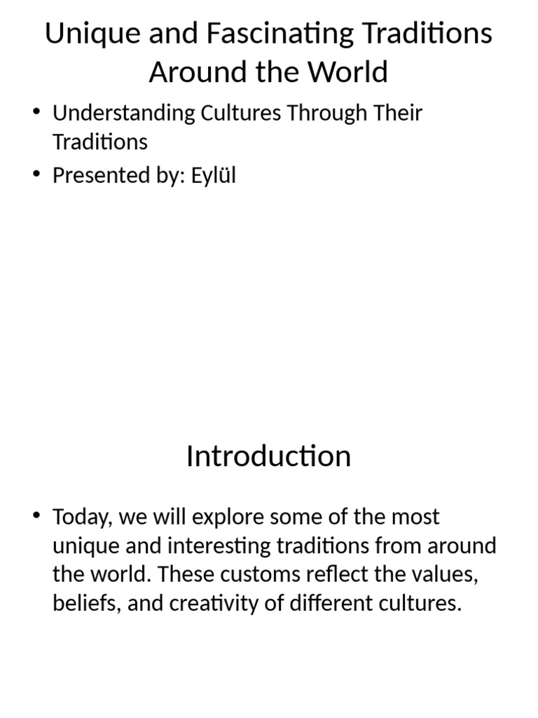 World Traditions Presentation Eylul | PDF