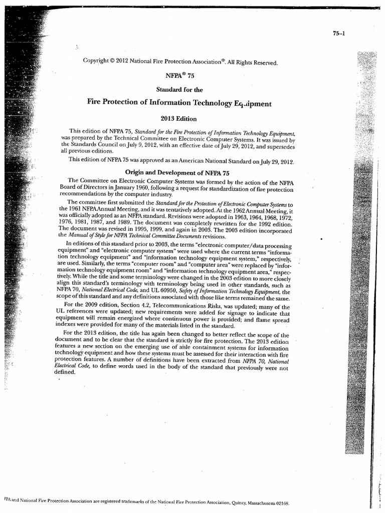 Nfpa 75 | PDF