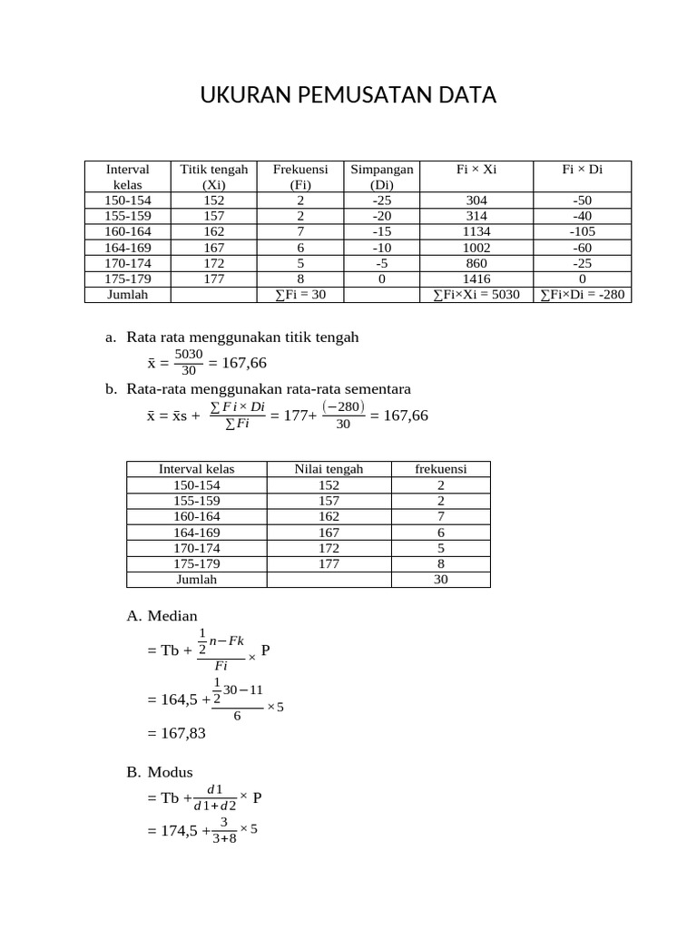 Ukuran Pemusatan Data | PDF