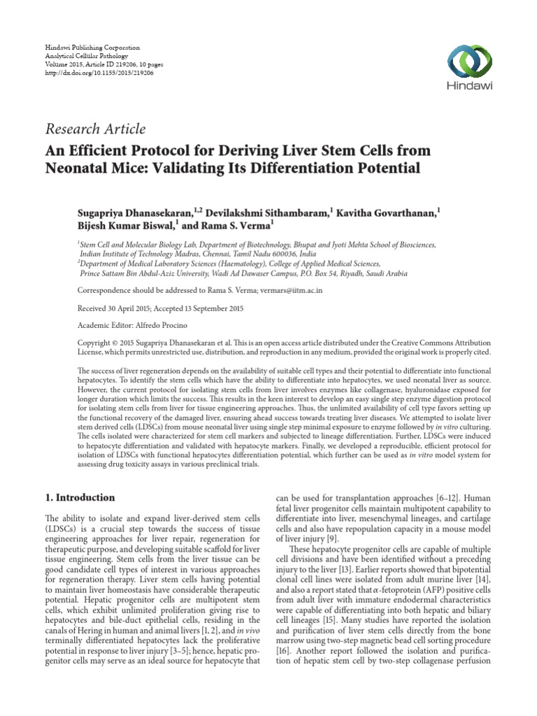 Isolation of Liver Stem Cells | PDF | Liver | Stem Cell