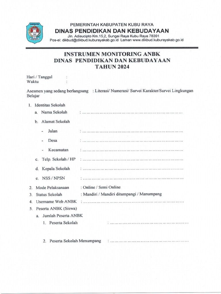Instrumen Anbk TH 2024 | PDF
