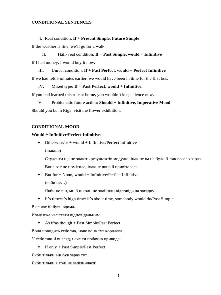 Conditional Sentences | PDF