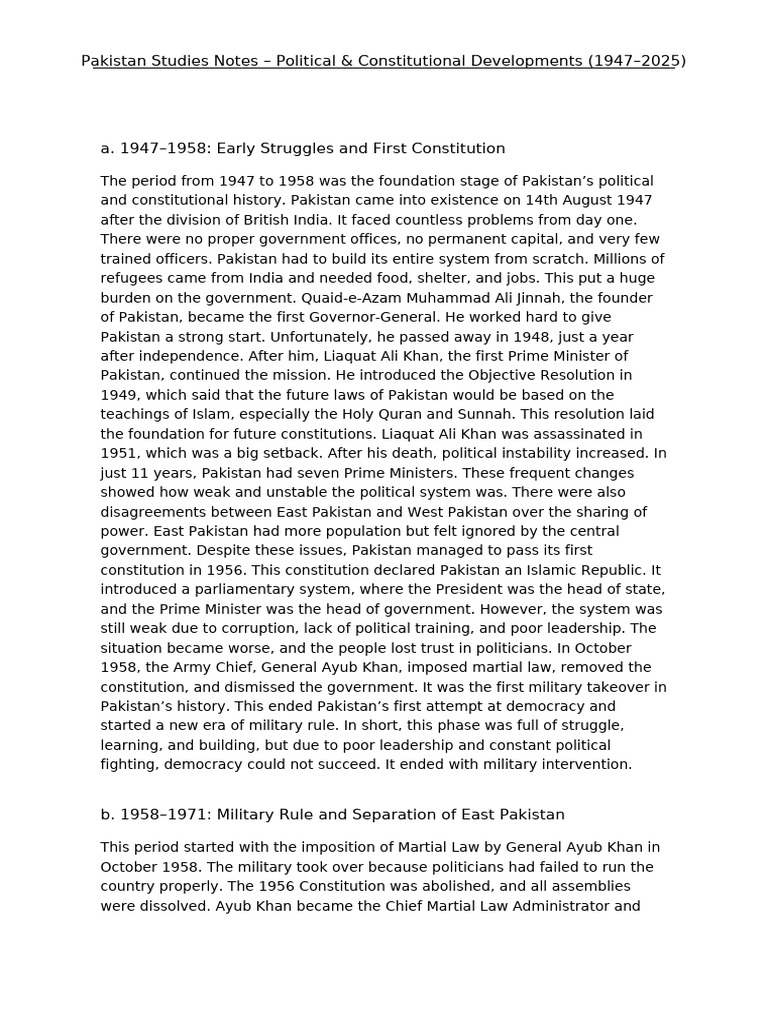 Pakistan Political History 1947 2025 Question 2 | PDF | Nawaz Sharif ...