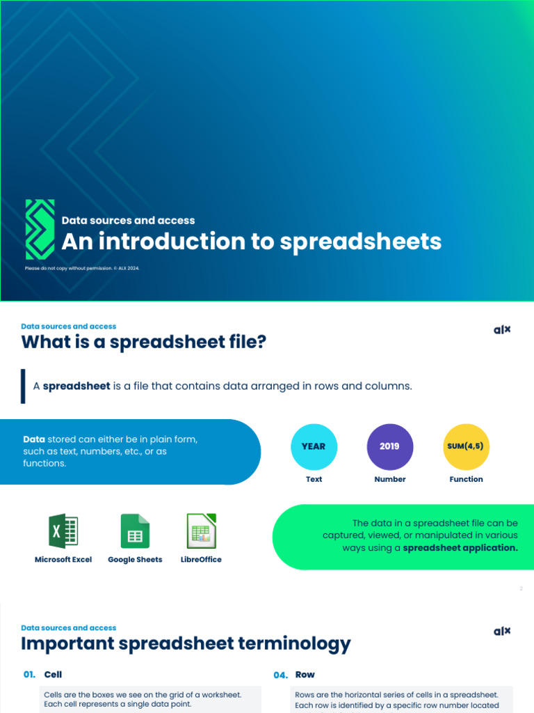 An Introduction To Spreadsheets (Slides) | PDF | Spreadsheet | Comma Separated Values