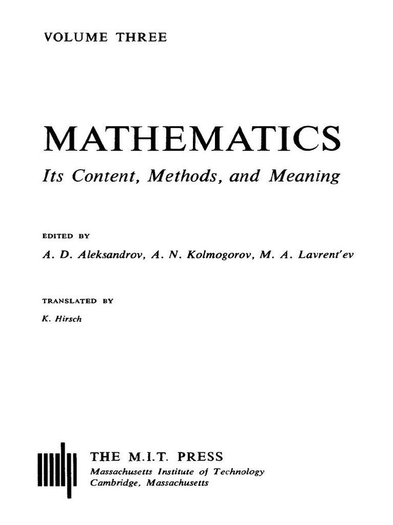 Mathematics - Its Contents Methods and Meaning Vol 3 | PDF