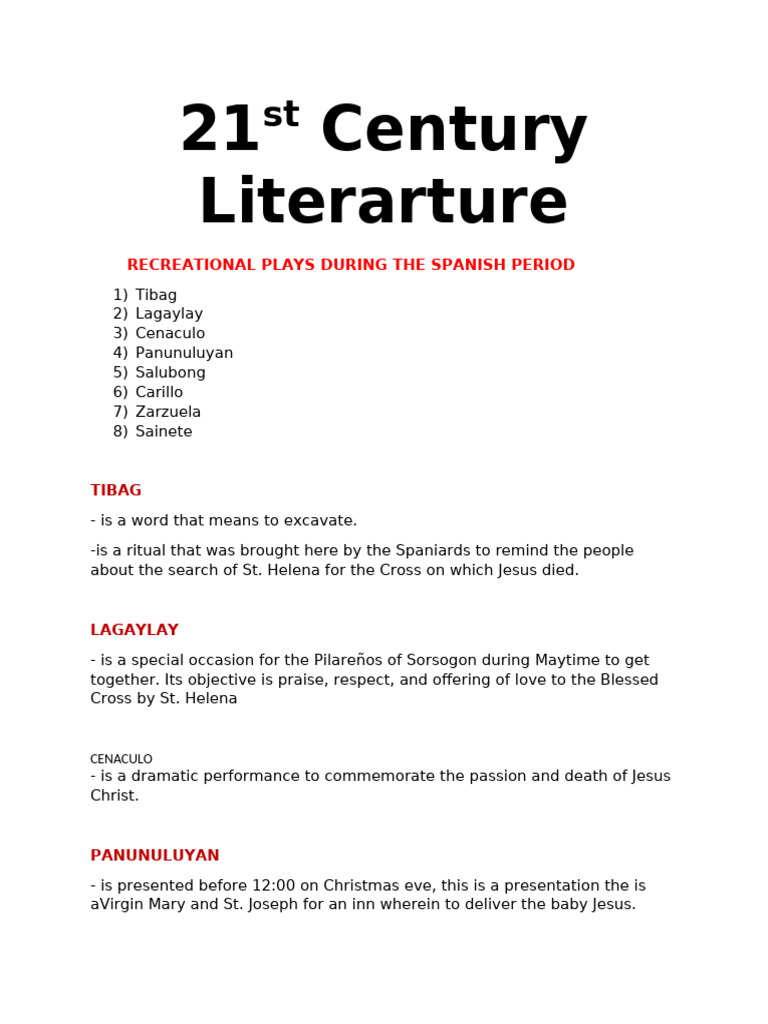 21st Century Literature Reviewer | PDF | Poetry | Senses