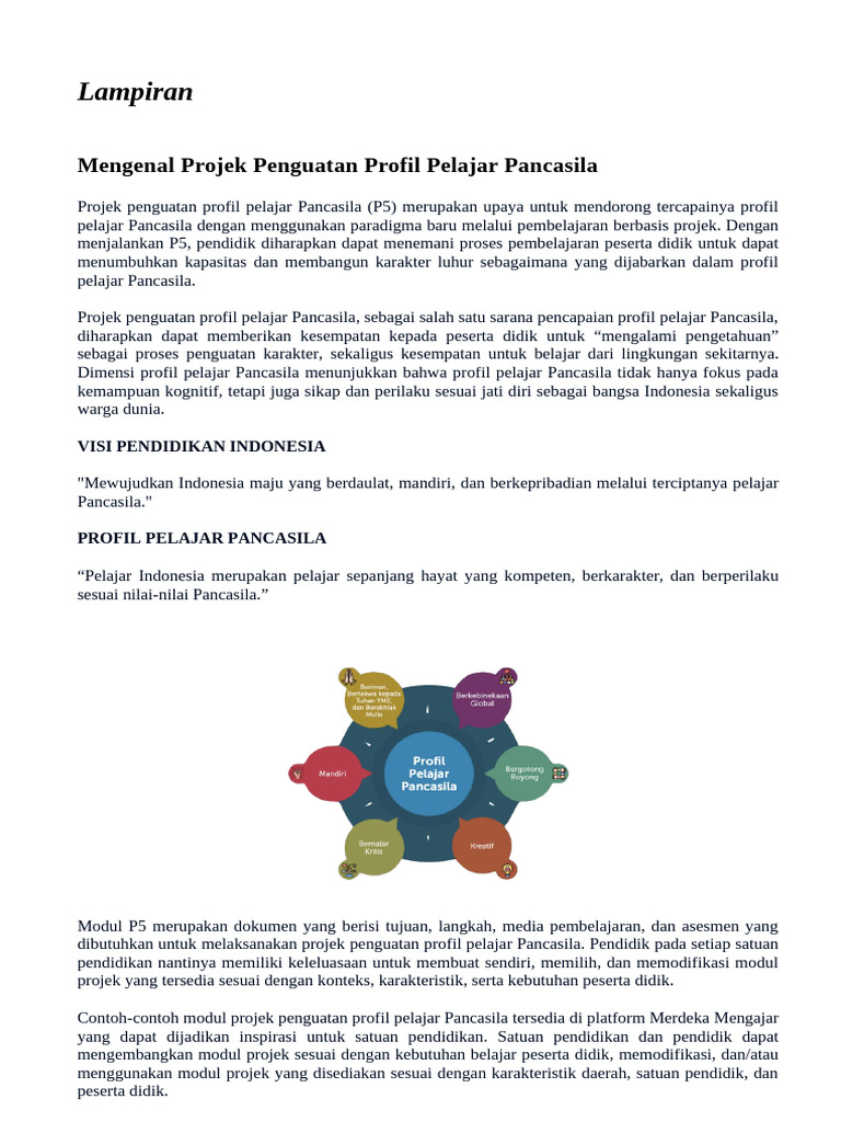 Mengenal Projek Penguatan Profil Pelajar Pancasila | PDF