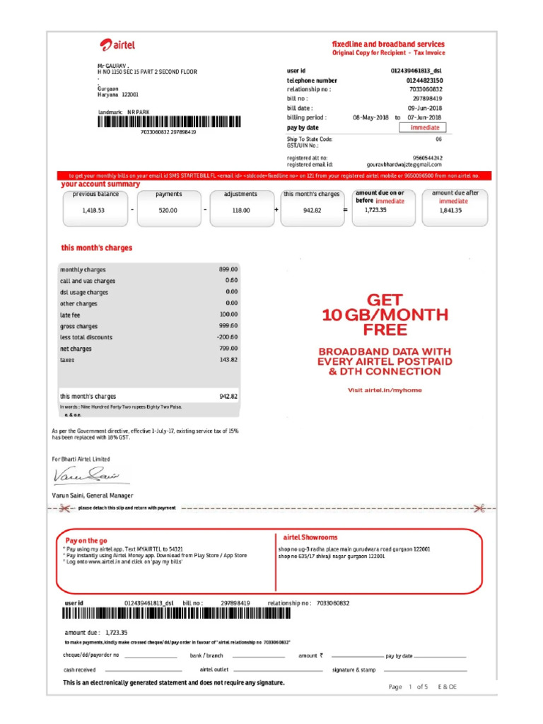 Airtel Postpaid Bill Flipbook by Avinash Sangolkar FlipHTML5 | PDF