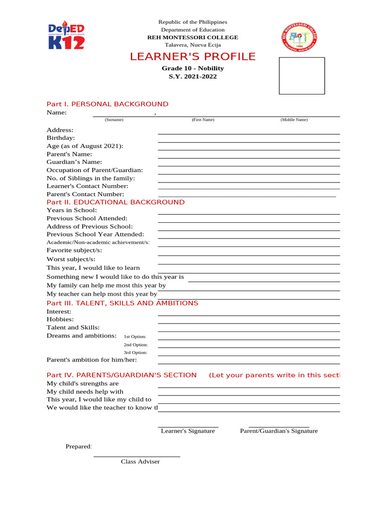 Anecdotal Record and Student Profile Sheet | PDF
