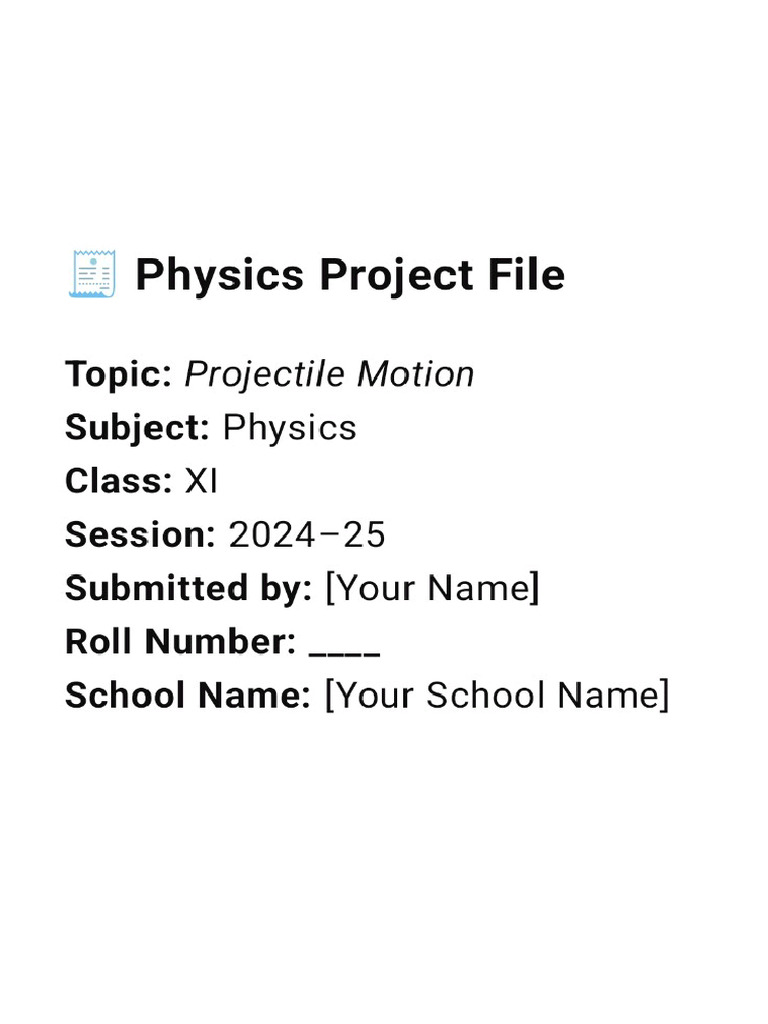 Class 11th Projectile Motion | PDF