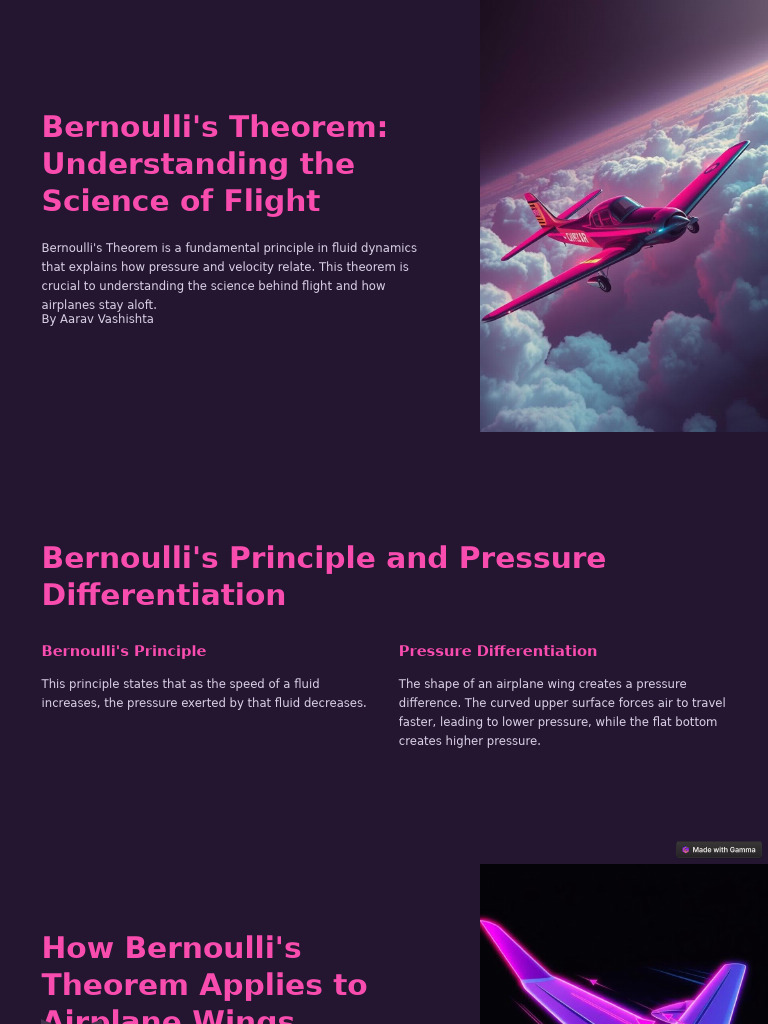 Bernoulli's Theorem in Aviation | PDF