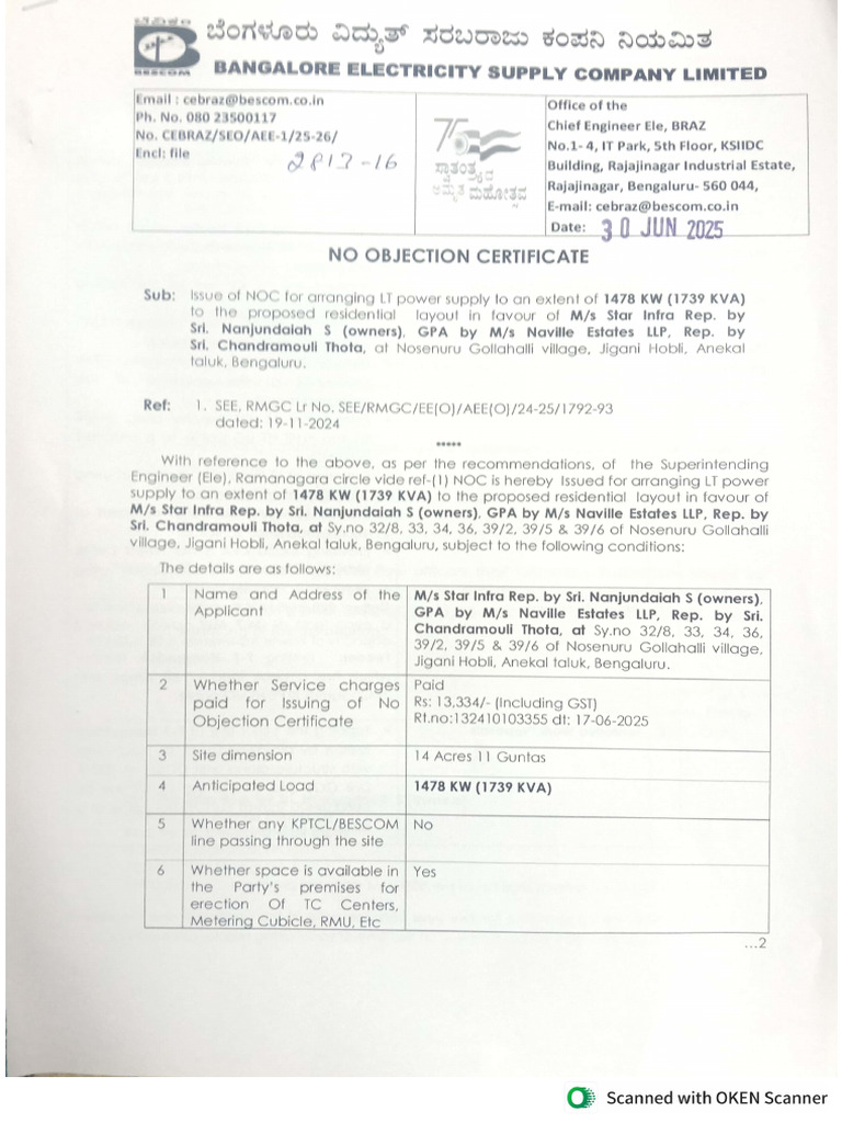 Jigani Layout Noc | PDF