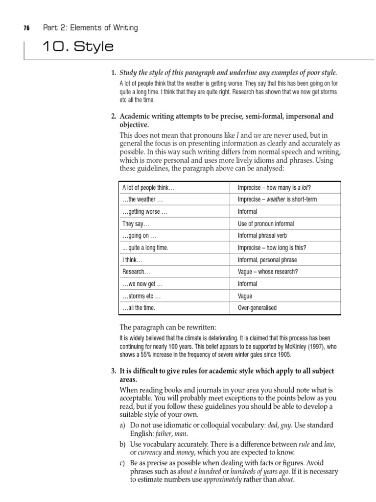 Academic Style | PDF | English Language | Grammar