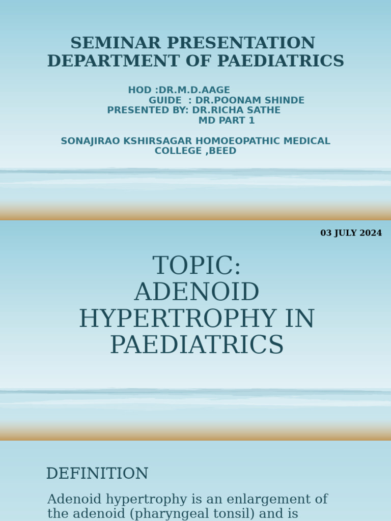 Adenoid Hypertrophy: Waxing and Waning Effects | PDF | Diseases And ...