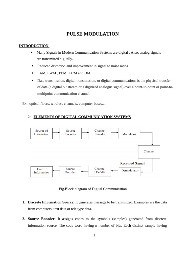 Analog Pulse Modulation & Digital Pulse Modulation Removed | PDF | Modulation | Sampling (Signal ...