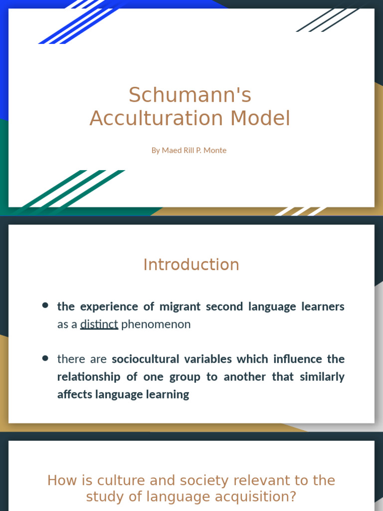 Schumann's Acculturation Model Explained | PDF | Second Language ...