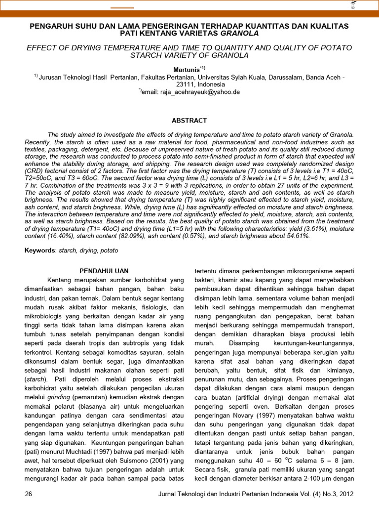 Suhu Lama Pengeringan 3 | PDF