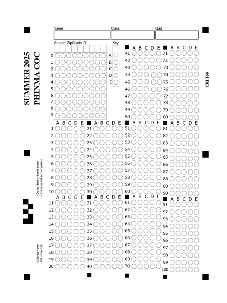Summer 2025 Cri Zipgrade | PDF